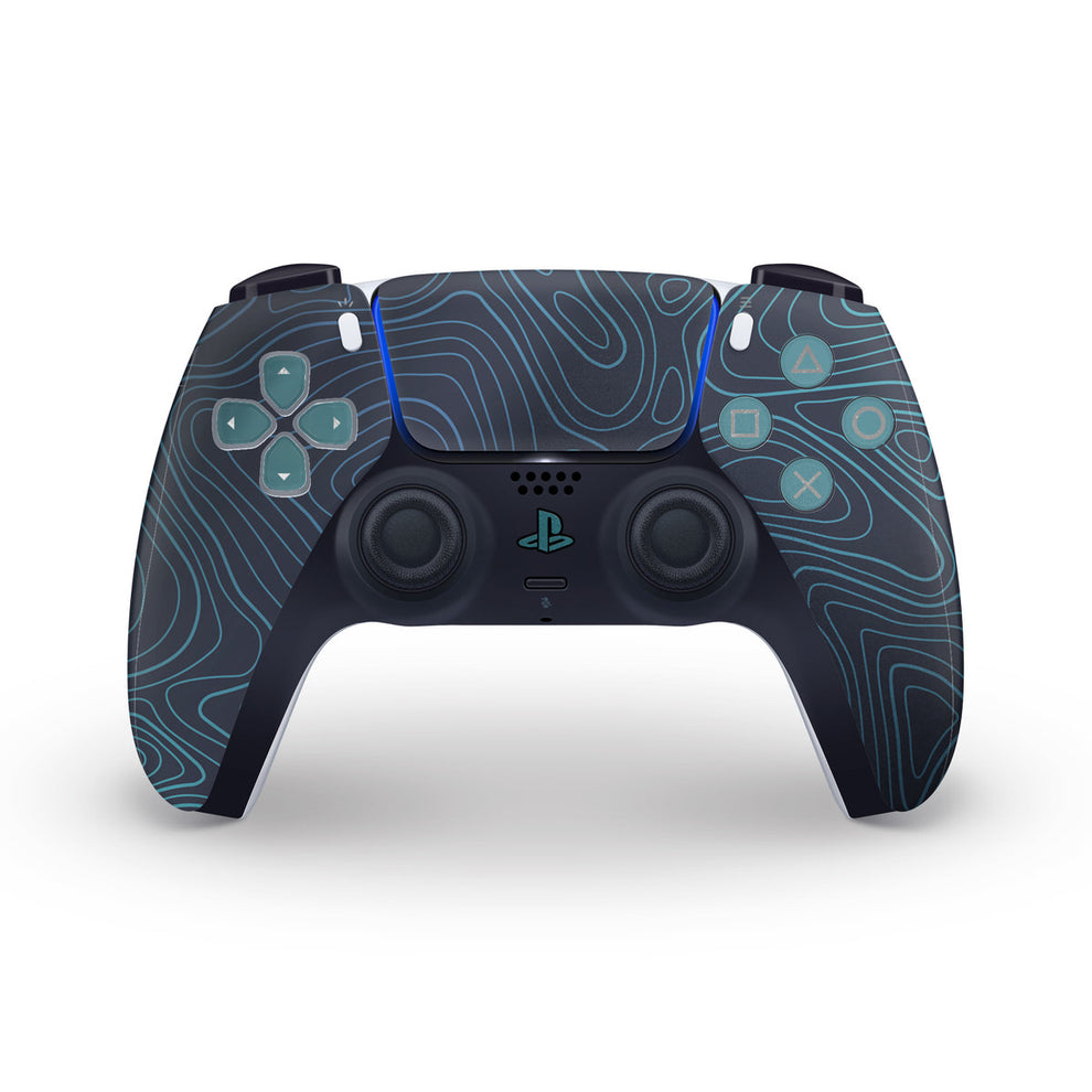 Cobalt Topographic PS5 Controller Skin – GhostlyGuard