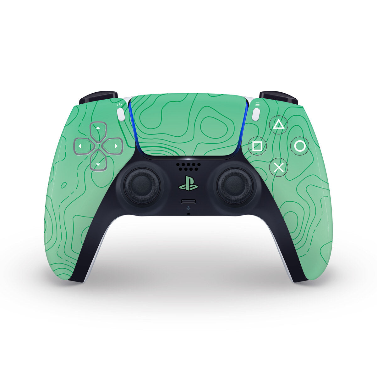 Green Topographic PS5 Controller Skin – GhostlyGuard