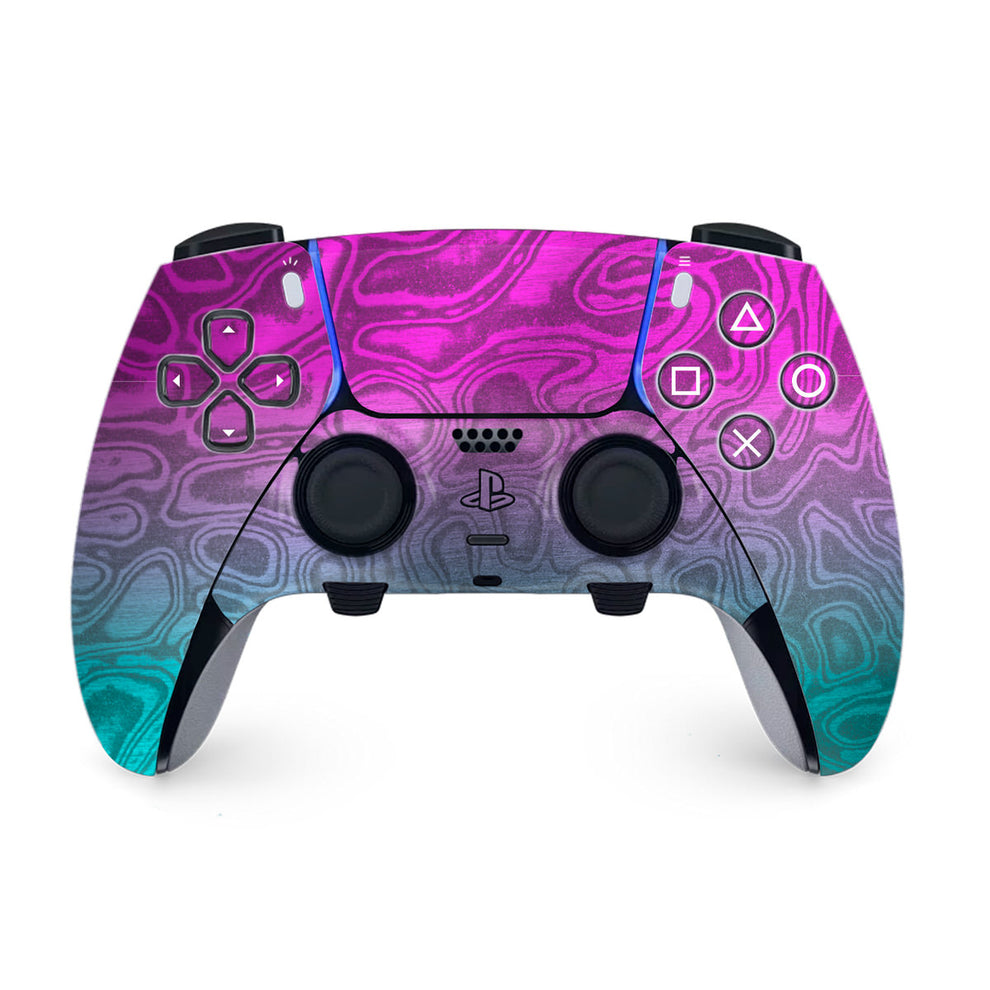 Neon Damascus PS5 DualSense Edge Controller Skin – GhostlyGuard