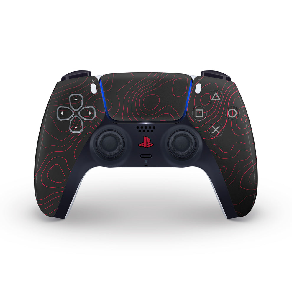 Ruby Topographic PS5 Controller Skin – GhostlyGuard