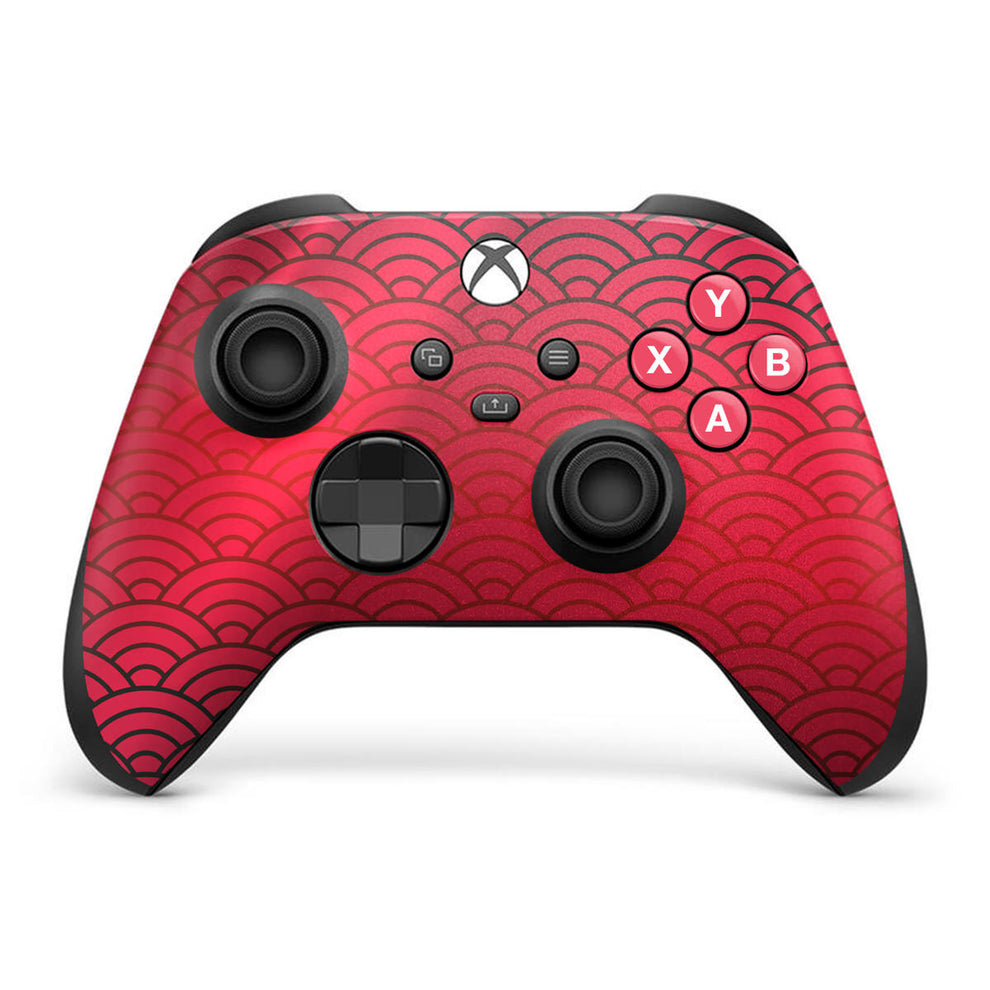 Scarlet Seigaiha Waves Xbox Series X Controller Skin – GhostlyGuard